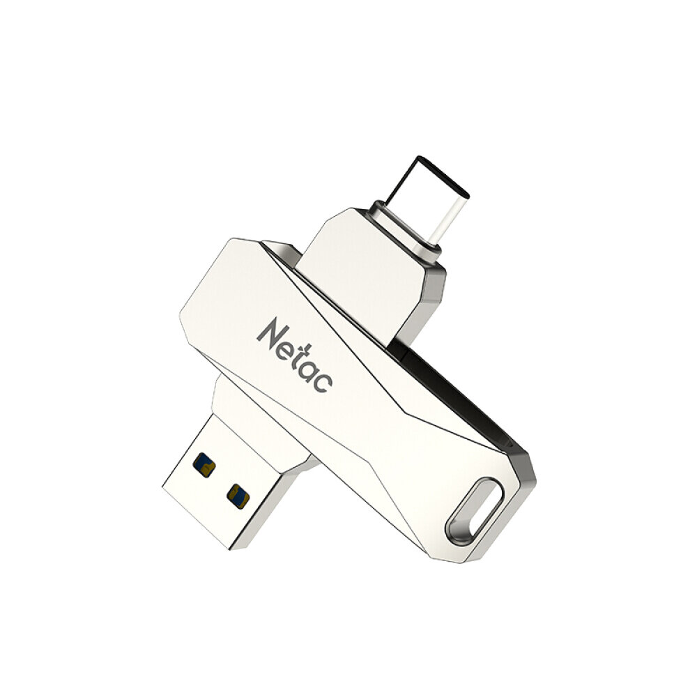 Netac U782C 128GB Flash Drive с интерфейсами Type-C + USB, Plug & Play, для расширения памяти мобильных телефонов, USB-накопитель, серебристый цвет