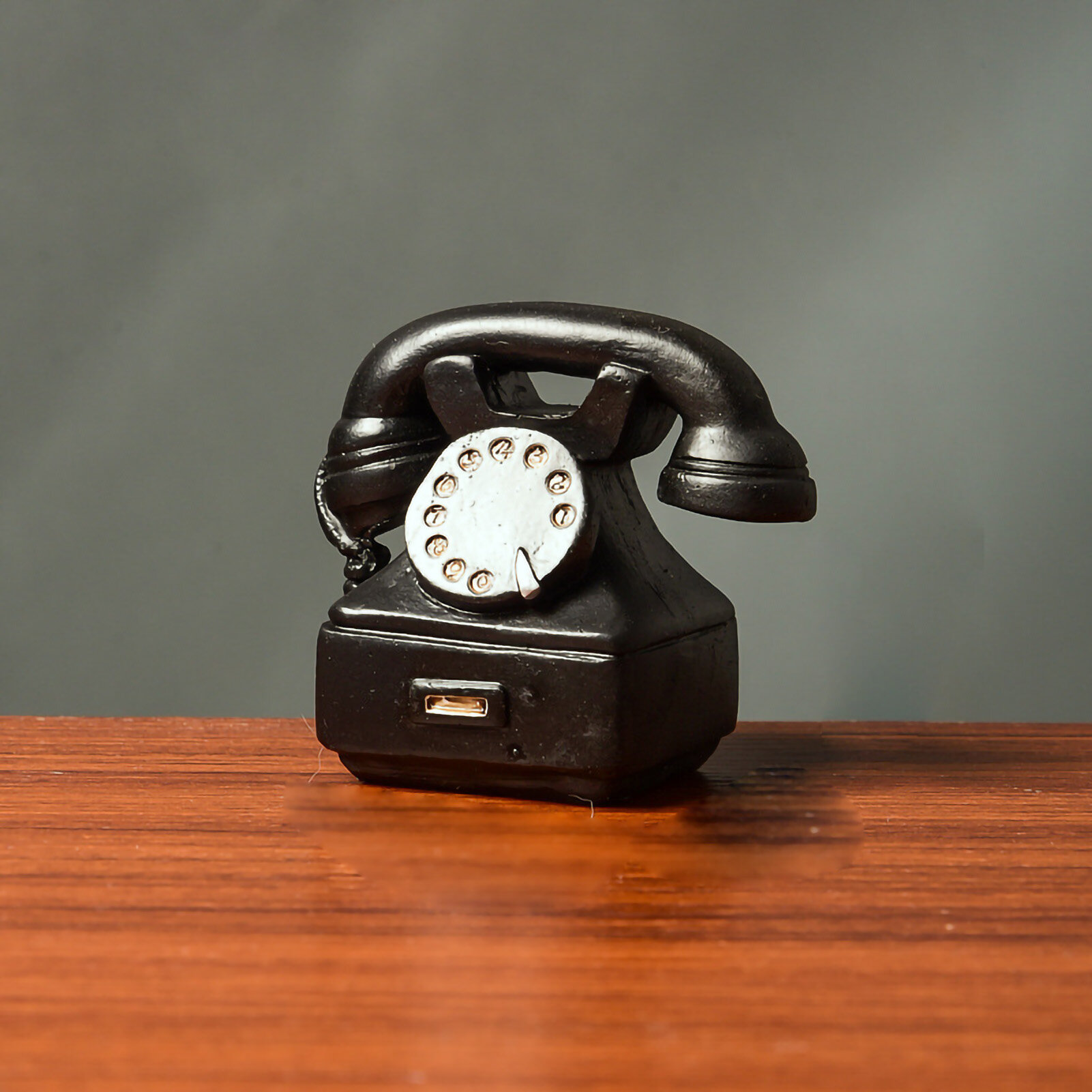 Ретро-украшение из смолы, винтажный, элегантный, изысканный, яркий, стильный дизайн, декор из смолы для украшения дома, реквизит для фотосъемки, коричневый телефон