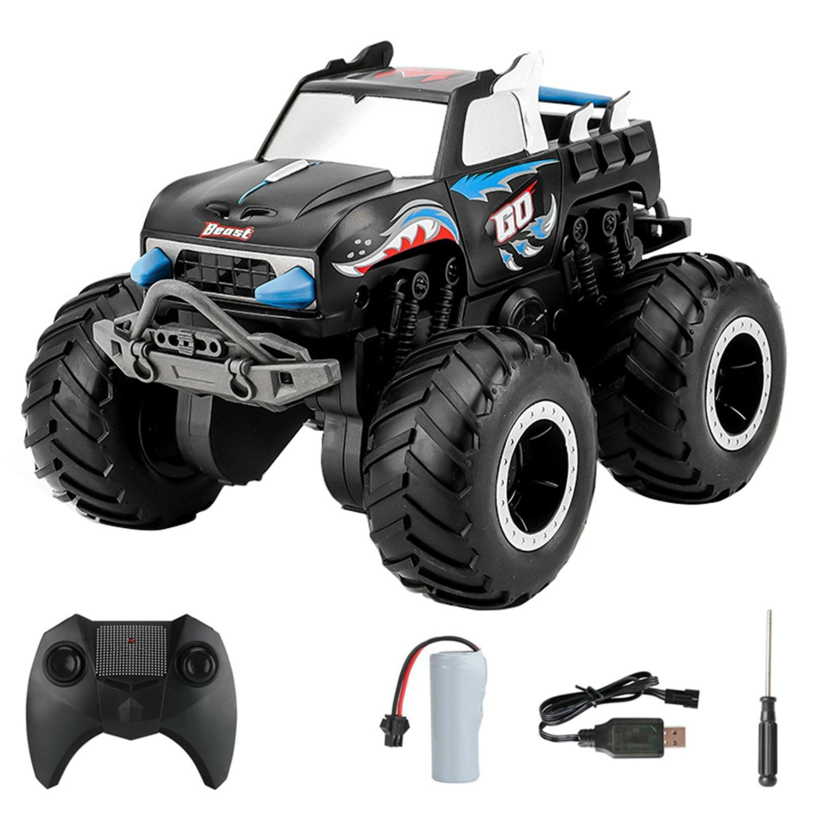 Радиоуправляемая амфибия Water&Land для бездорожья с подъемом 2.4G 4WD с герметичным водонепроницаемым дизайном 360° трюковой вращением резины покрышивами RC автомобиль для мальчиков девочек 6 7 8 10 12 лет размер 18x13.5x12cm
