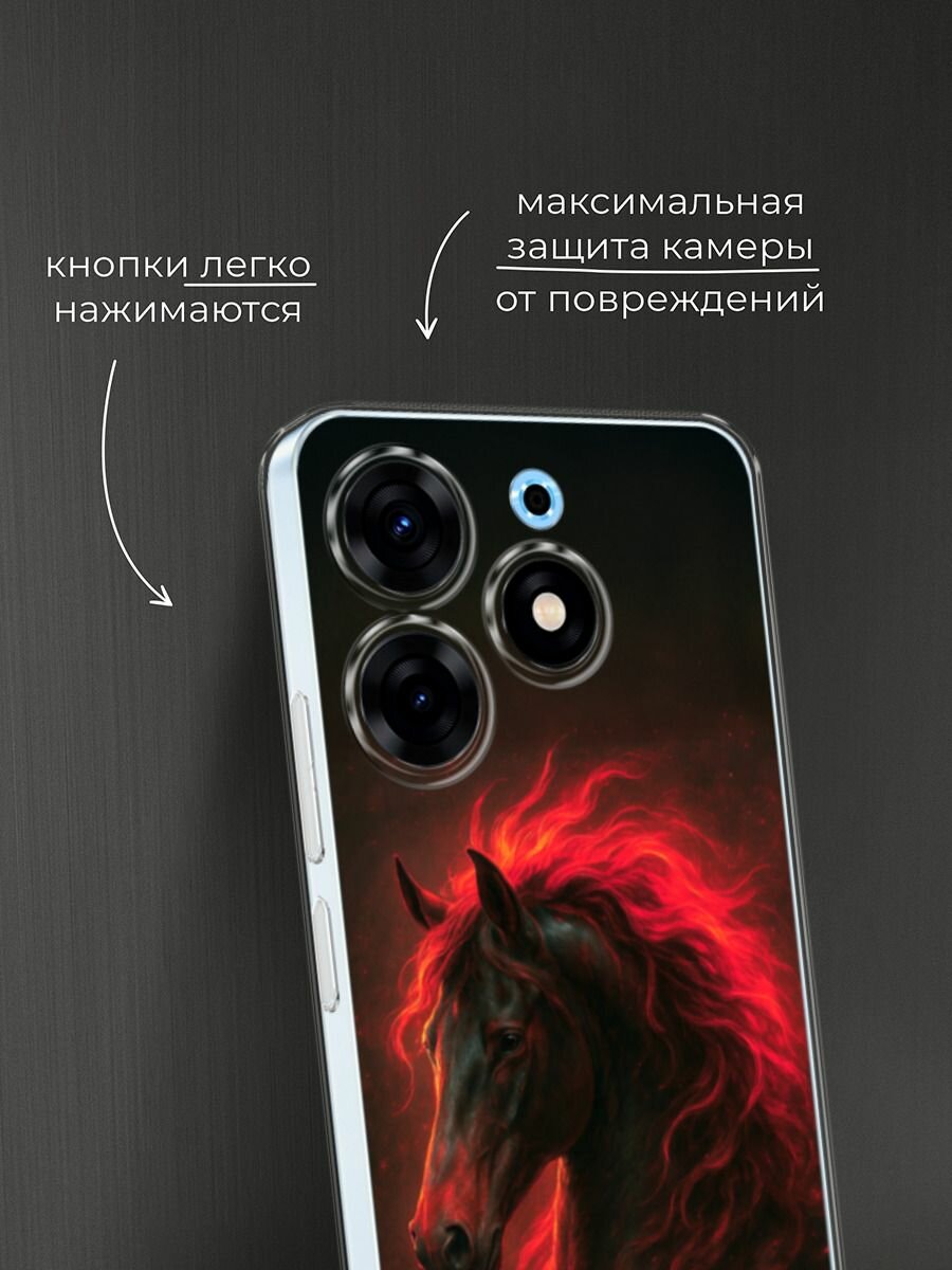 Чехол на Tecno Spark 10 Pro / Текно Спарк 10 Про с принтом Конь и грива — фото 1