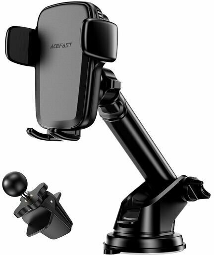 Держатель автомобильный ACEFAST D1 wireless charging automatic clamping car holder с функцией беспроводной подзарядки на присоске. Цвет: черный