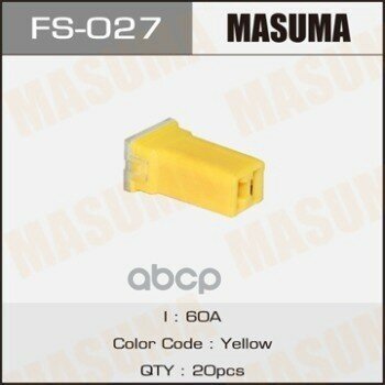 Предохранитель картриджный Mini 60А силовой Masuma FS-027 Masuma арт. FS-027