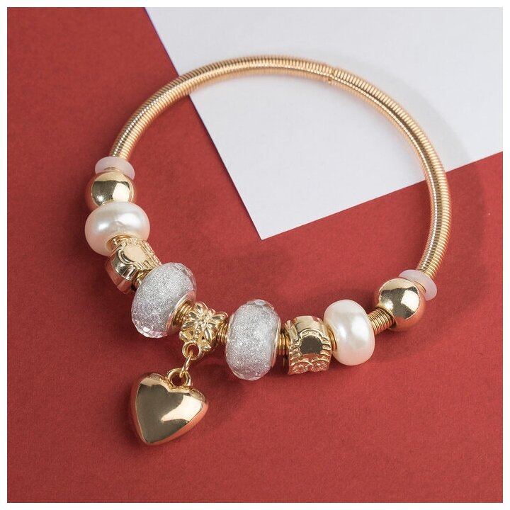 Браслет, металл, пластик