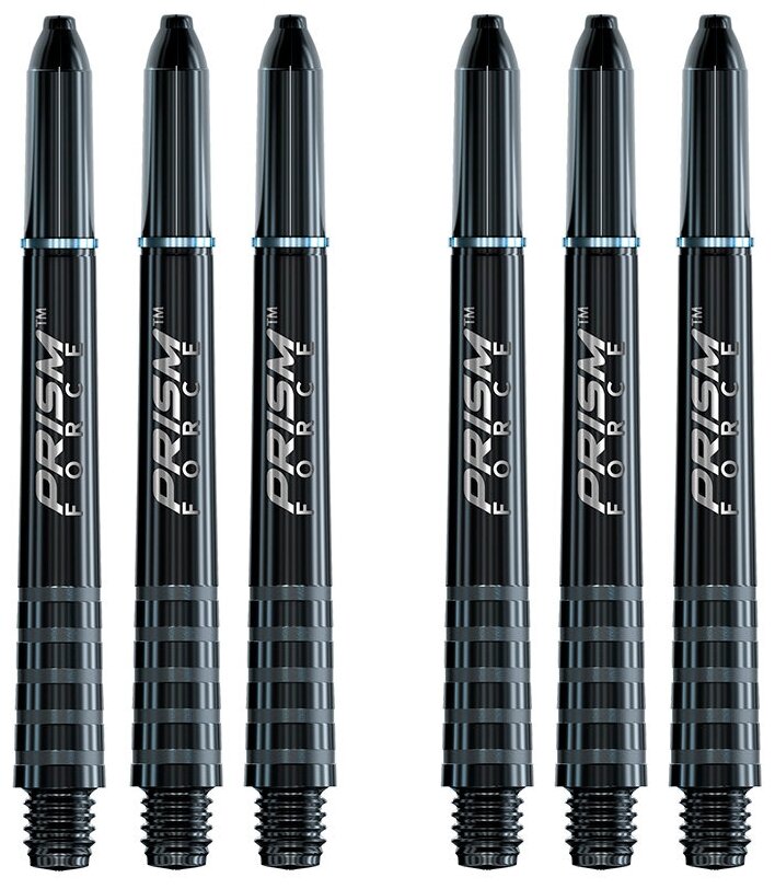Хвостовики (6 шт) для дротиков Winmau Prism Force (Medium, 48mm, Black). Аксессуары для Дартс.
