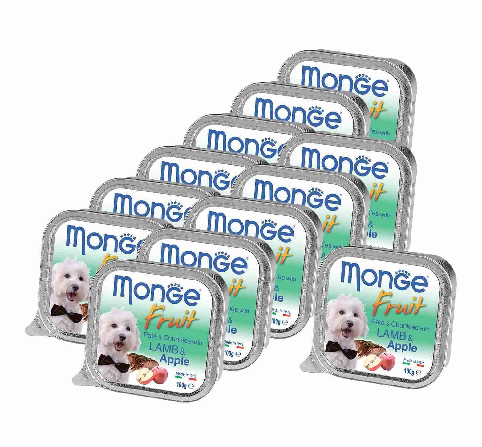Monge Dog Fruit консервы для собак ягненок с яблоком 100г х 12 шт.