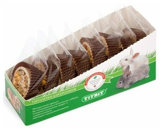 Титбит Тарталетки с яблоком и манго для кроликов уп.8шт