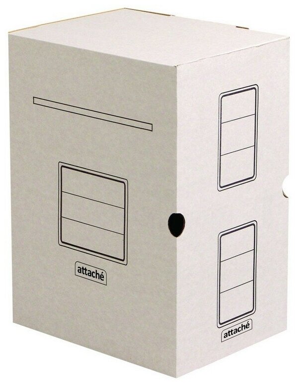 Короб архивный Attache микрогофрокартон белый 256x200x320 мм (5 штук в уп) 809773