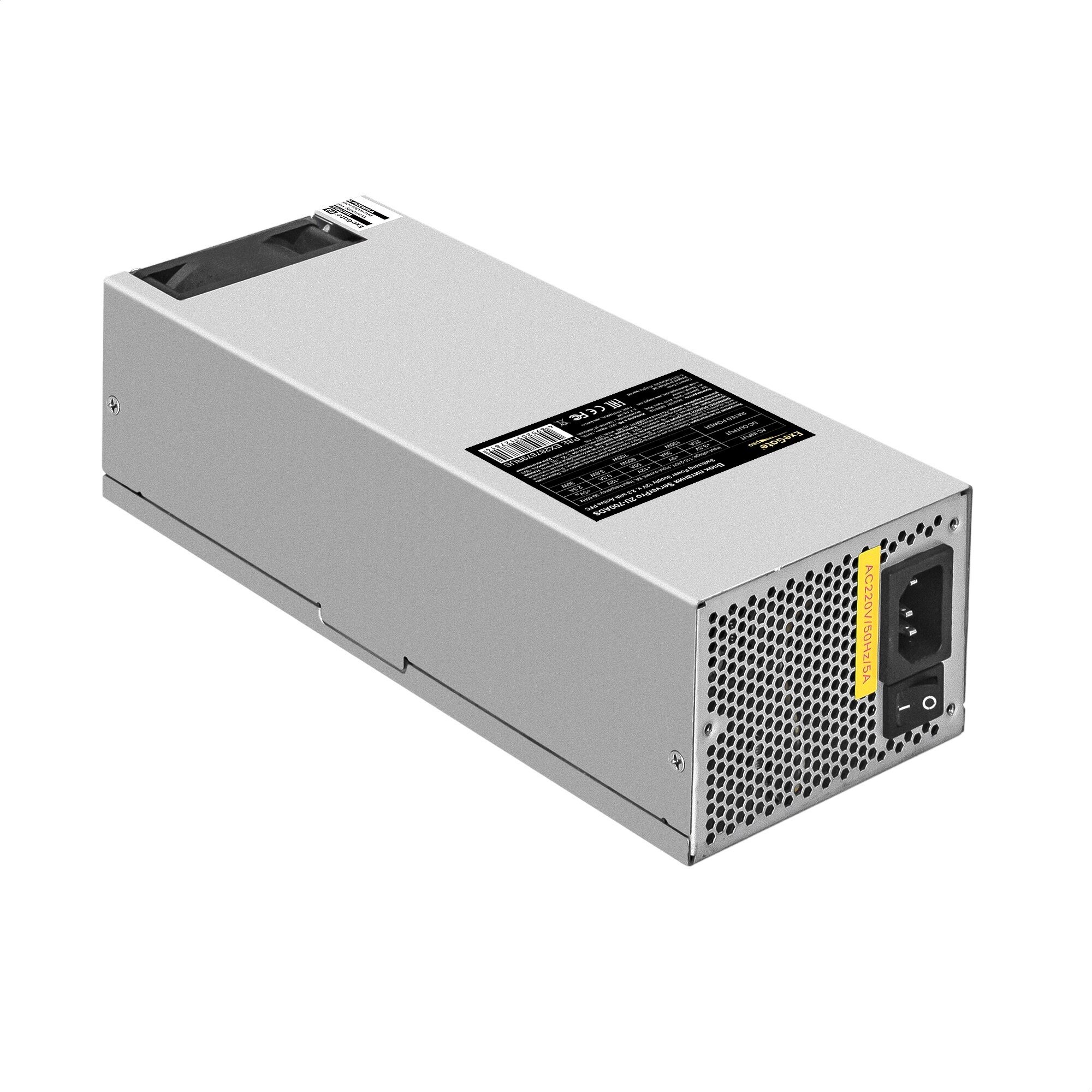 Серверный БП 700W ExeGate ServerPRO-2U-700ADS (2U, APFC, КПД 87% (80 PLUS Silver), 6cm ball bearing fan, 24pin, 2x(4+4)pin, 2xPCI-E, 6xSATA, 4xIDE) EX287879RUS