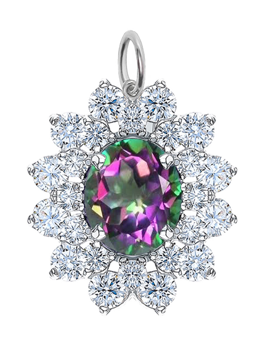 Подвеска, серебро, 925 проба, родирование, фианит