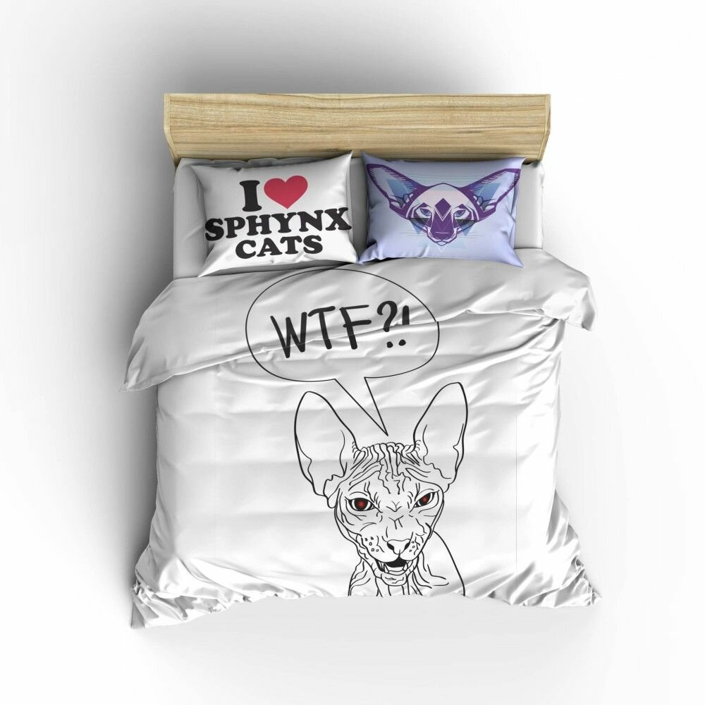 Арт комплект постельного белья Кот Сфинкс 1.5 спальный, 50/70