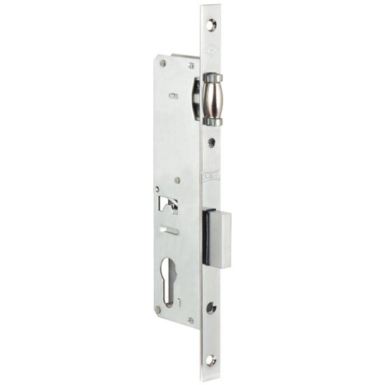 Корпус узкопрофильного замка с роликовой защелкой Kale Kilit 155/P (35 mm) w/b (хром) (без отв. планки)