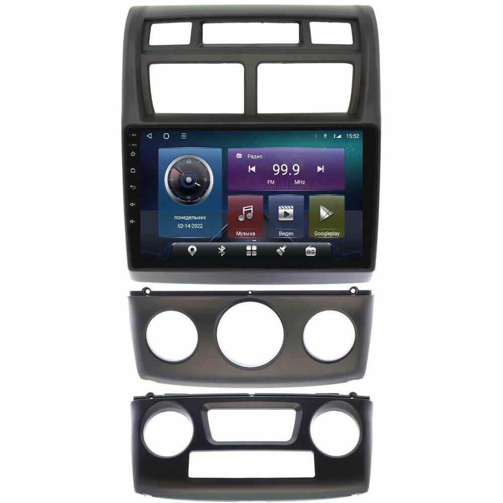 Магнитола CRS-300 Киа Спортедж 2 Kia Sportage 2 2004-2010 - Android 13 - Процессор 8 ядер - Память 6+128Gb - Carplay - DSP 36 полос - 4G(Sim)