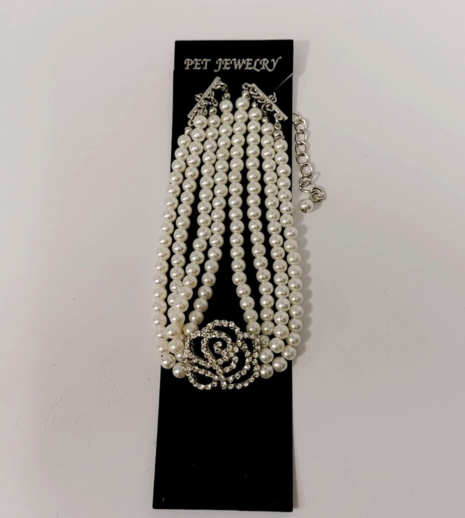 Ошейник Жемчуг белый размер М