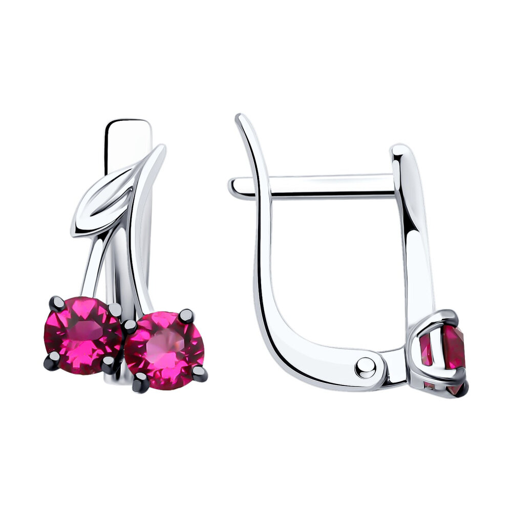 Серьги, серебро, 925 проба, кристаллы Swarovski