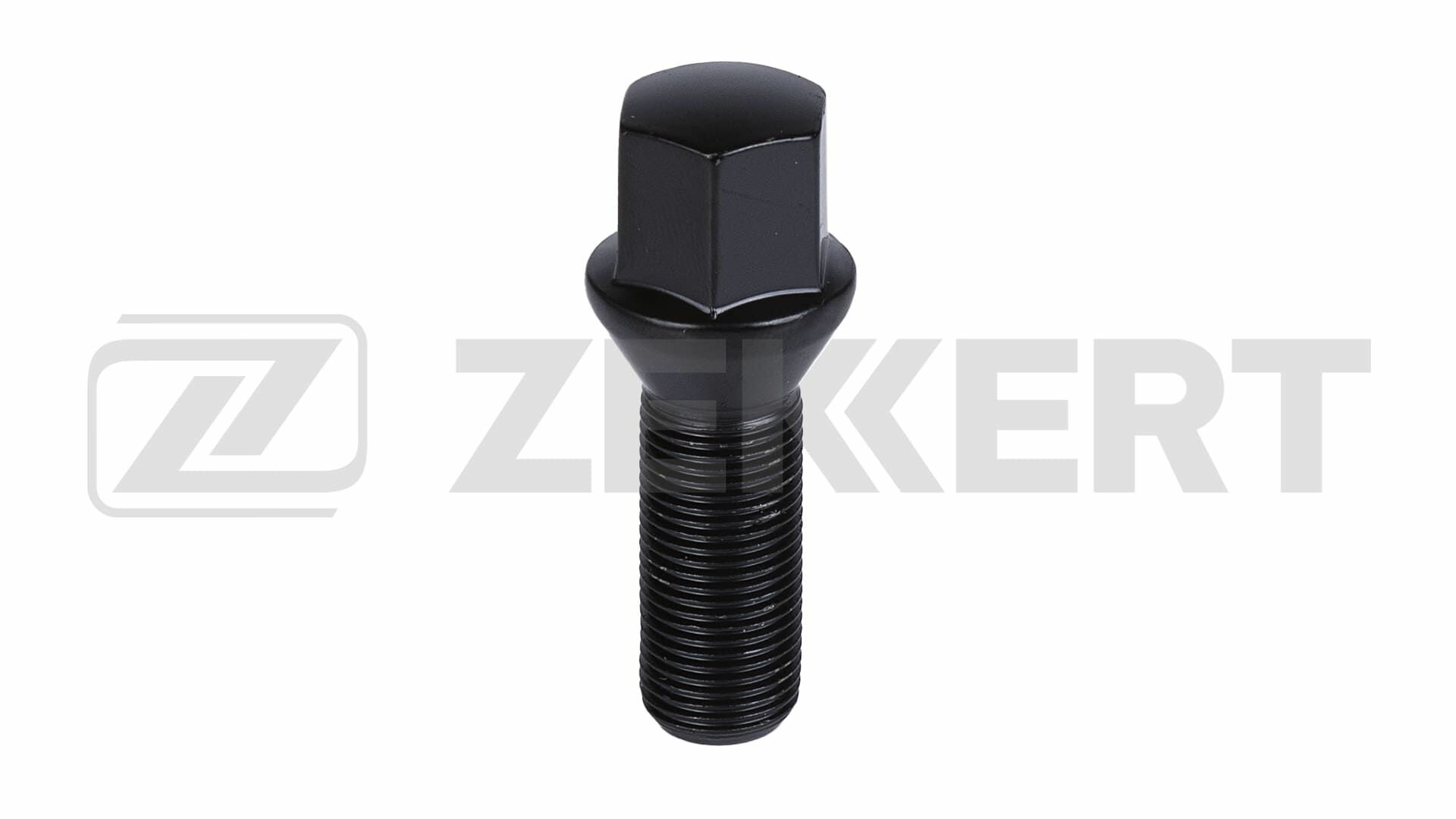 Болт колесный конус М14x1,25 длина резьбы 33 ключ 17 черное покрытие. Комплект - 4 шт.