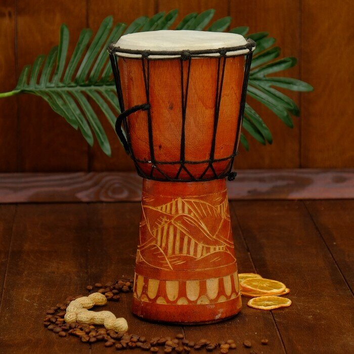 Музыкальный инструмент барабан джембе 'Светлый' 30х17х17