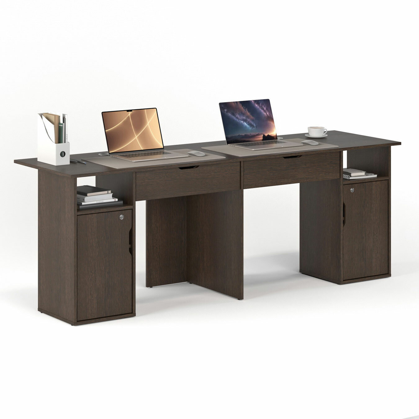 Письменный стол для двоих 208х60 МагМебель №81Я венге