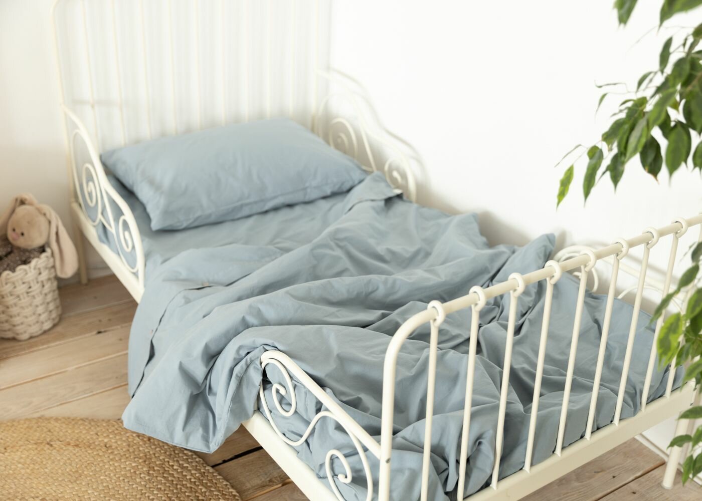 Детский пододеяльник UTRO из перкали, Пыльно-голубой, 110 х 140