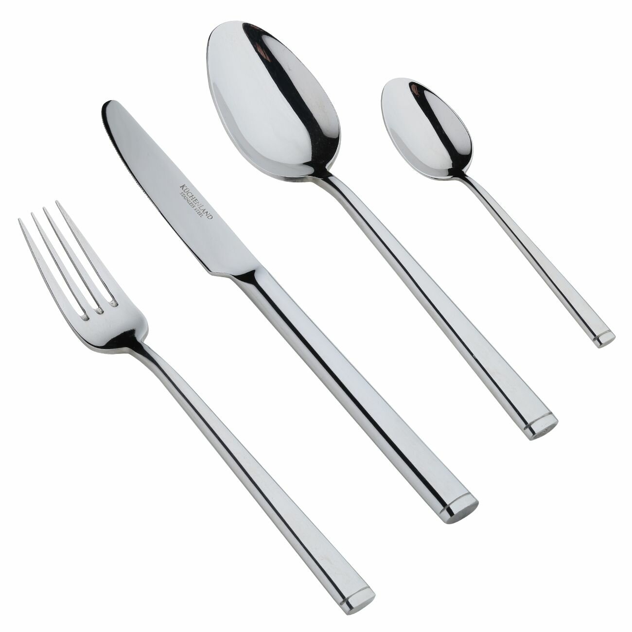 Столовые приборы, Kuchenland, 6 персон, 24 предмета, сталь, Madrid