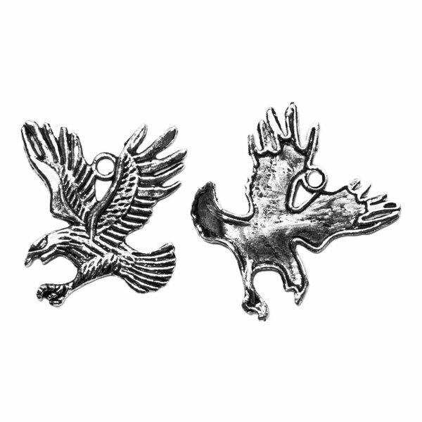 Подвеска, 36х31мм, орел, базовый материал - цинковый сплав, стиль тибетское серебро, 5 шт.