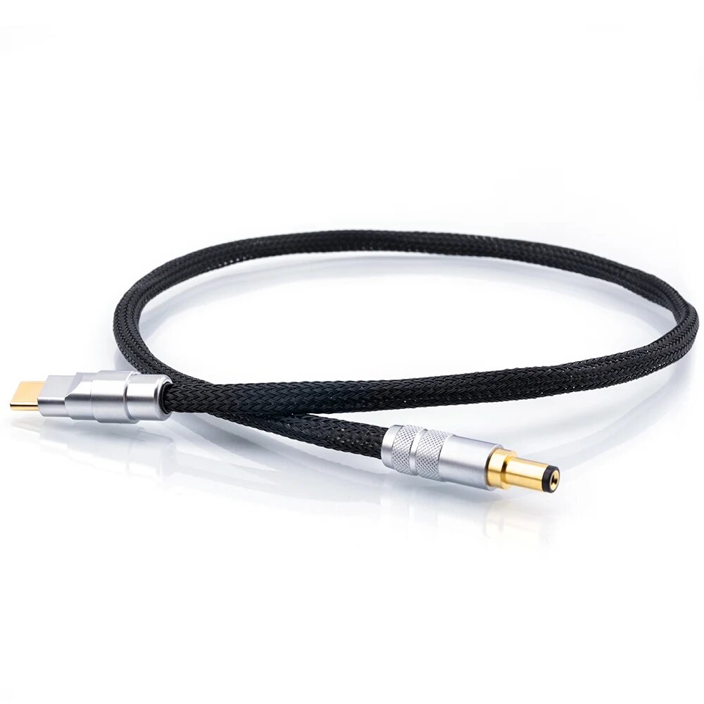 Pureline Посеребренный аудиокабель GX16-2 Pin to USB Type-C 5V3A DC 2.1 TO Type-C, 0.2m