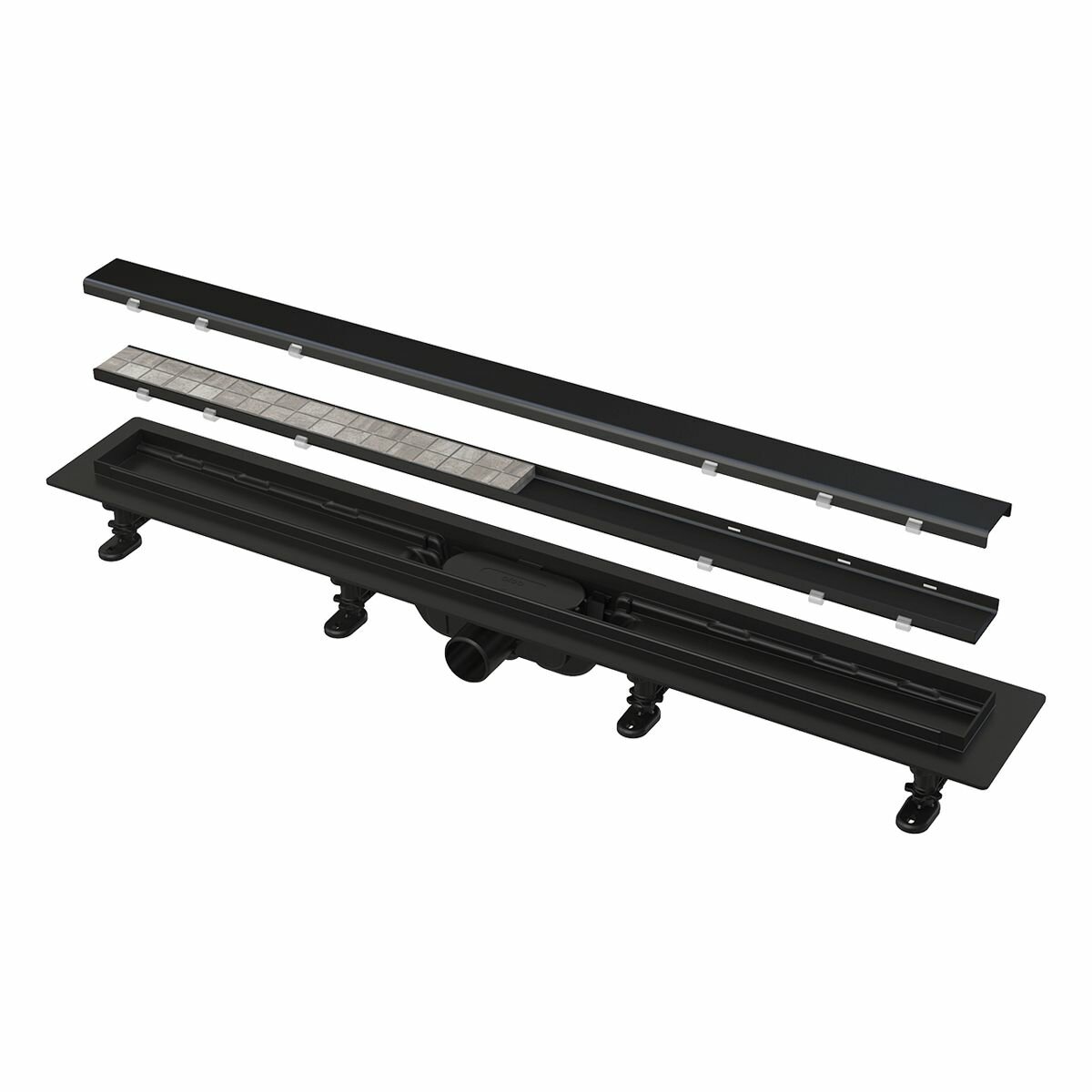 Душевой лоток AlcaPlast APZ19 APZ19BLACK-850 черный, с двухсторонней решеткой