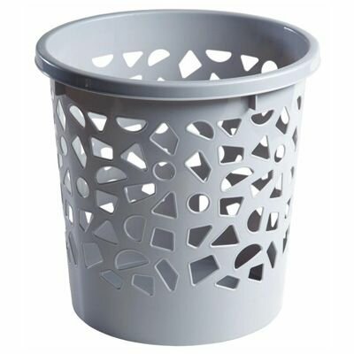 Корзина 10л, офисная с фигурами, серая