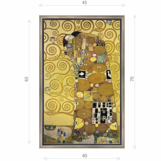 Картина Декор Депо Густава Климта Упоение, любовь Матовый холст в раме 70х45 см