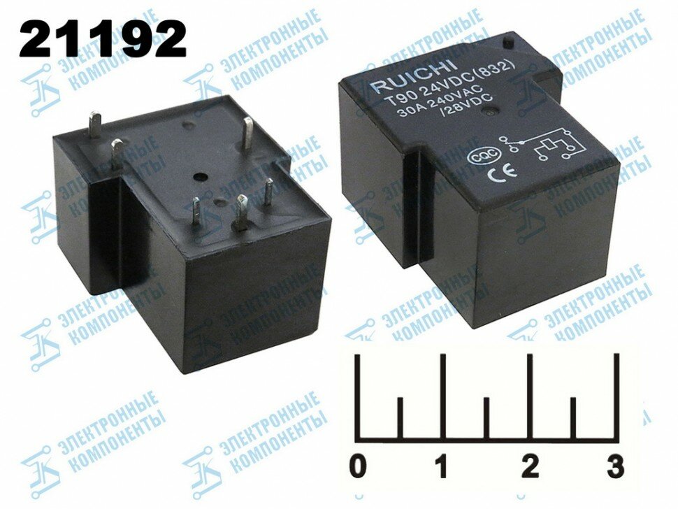 Реле =24V 30A/240V JQX-15F(T90)