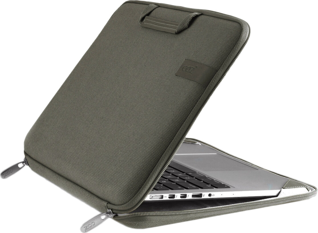 Противоударный чехол/сумка Cozistyle для MacBook 15' (16" Pro) Smart Sleeve хлопок, ручки кожа 370x250x20 хаки CCNR1505