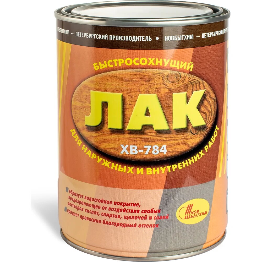Лак ХВ-784 новбытхим дуб беленый, 1 л 1711, 150 мл, из дерева