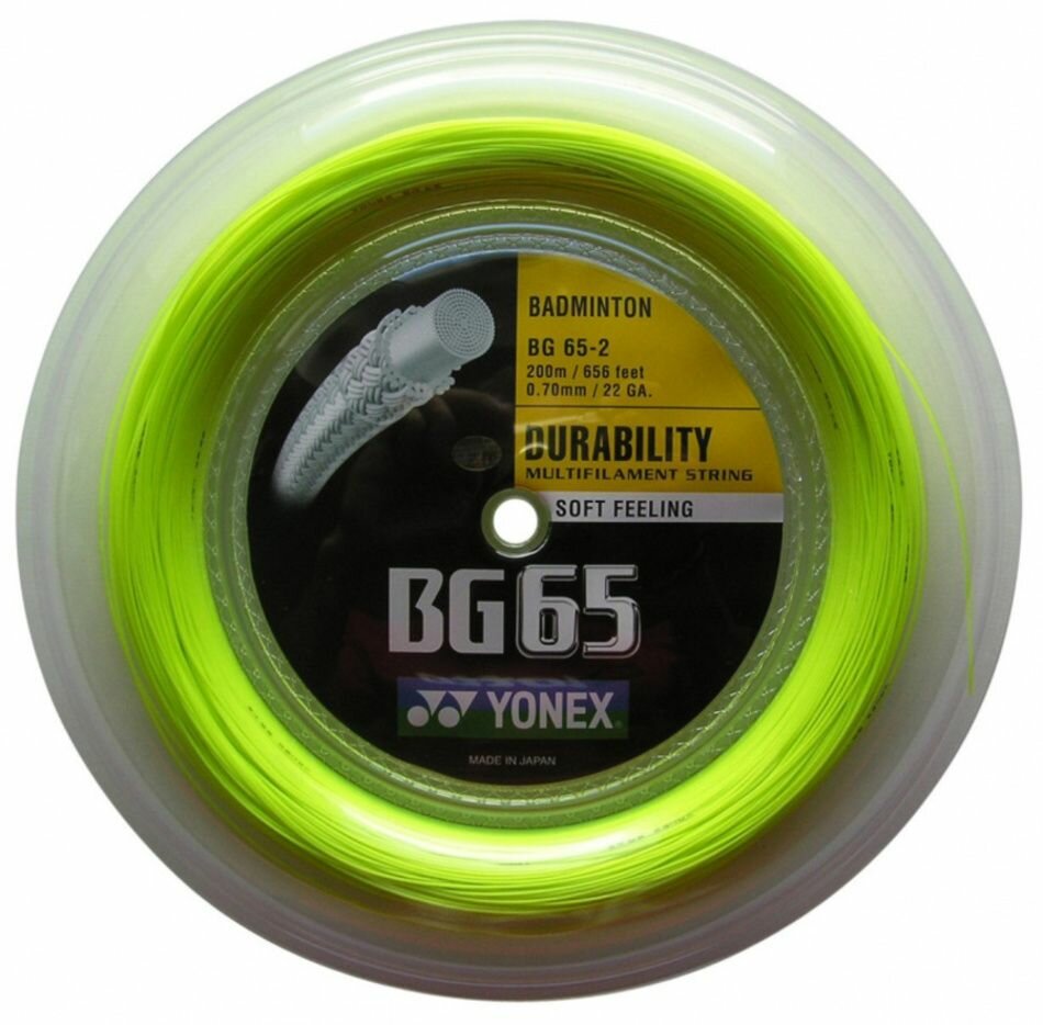 Струна бадминтонная Yonex BG-65 200m Yellow
