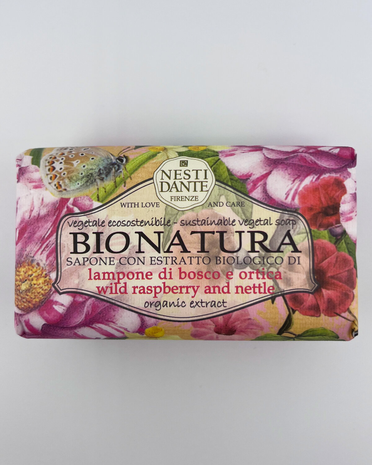 Мыло кусковое Nesti Dante Bionatura Lampone di Bosco e Ortica (Дикая малина и крапива) 250г