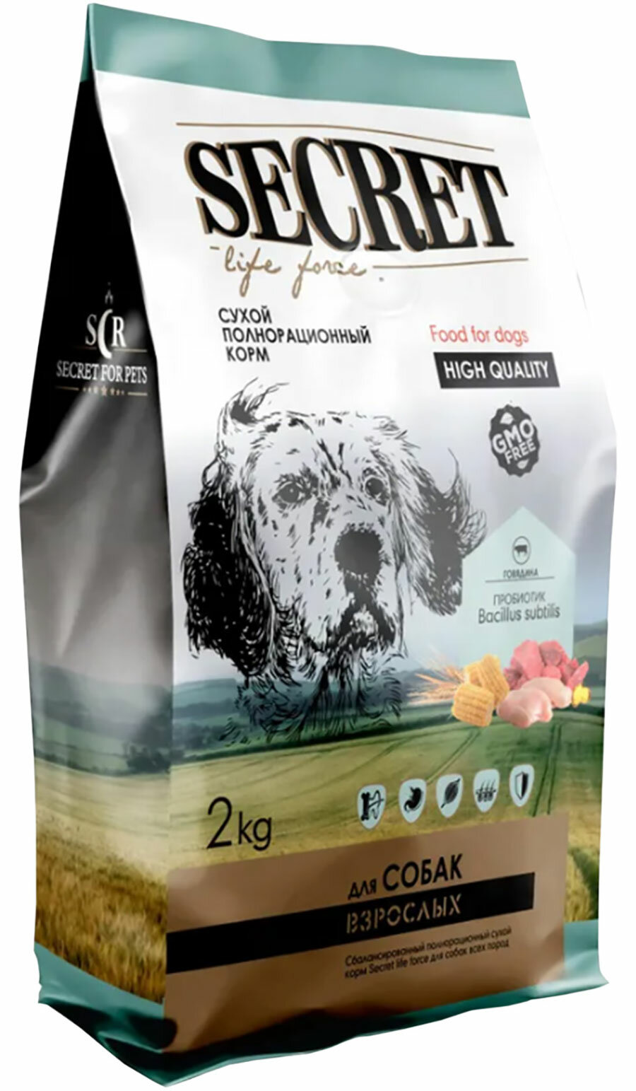 SECRET LIFE FORCE для взрослых собак всех пород с говядиной (2 кг)