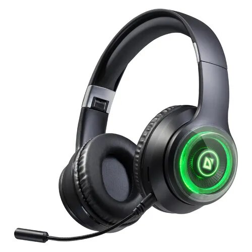 Гарнитура Defender FreeMotion B400, для компьютера/мобильных устройств, накладные, Bluetooth/3,5 мм, черный [63400]