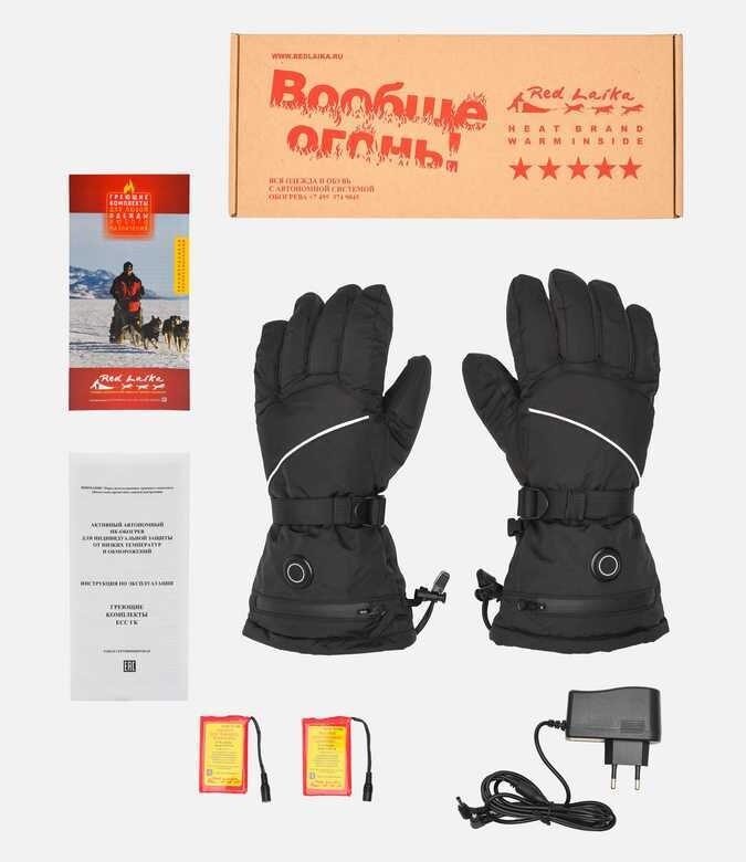 Перчатки сенсорные с регулируемым подогревом RedLaika Lux (3000 мАч, до 9 ч) черные, размер L