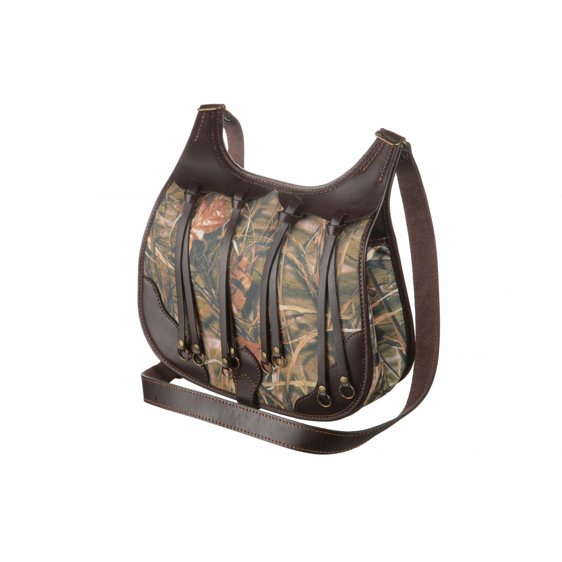 Ягдташ VEKTOR из ткани кордура с сеткой и тороками, кожаная отделка, камуфляж