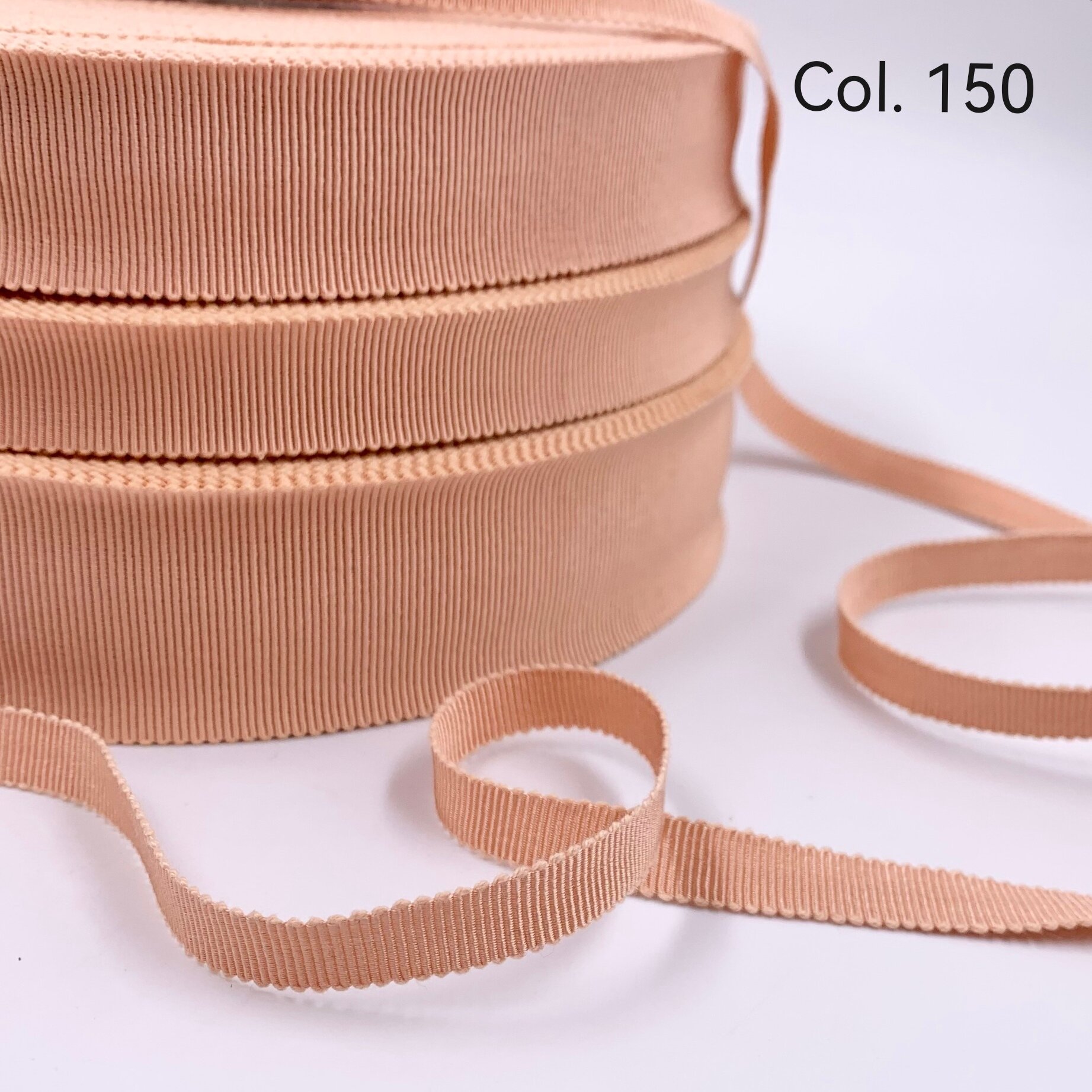 Репсовая лента персиковая 1 метр, ширина 3 см
