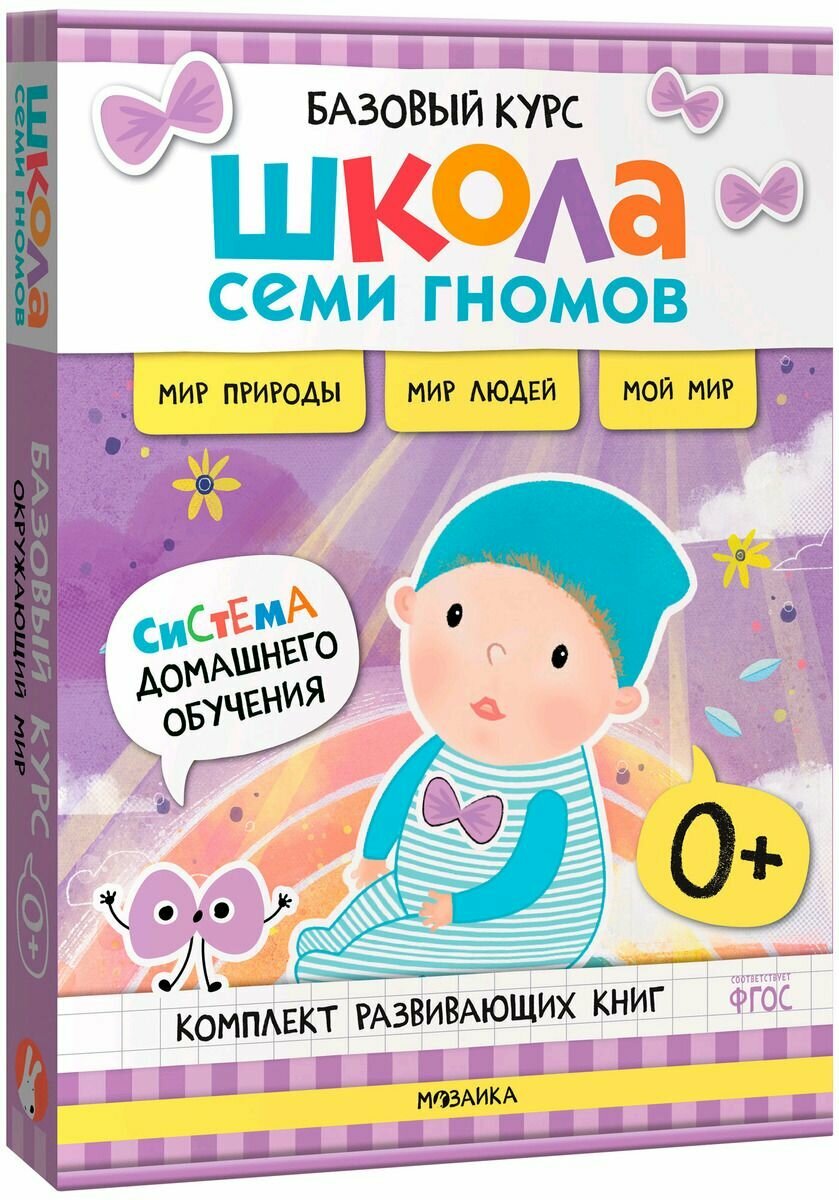 Школа Семи Гномов. Базовый курс. Окружающий мир. Комплект развивающих книг. Мир природы. Мир людей. Мой мир. 0+