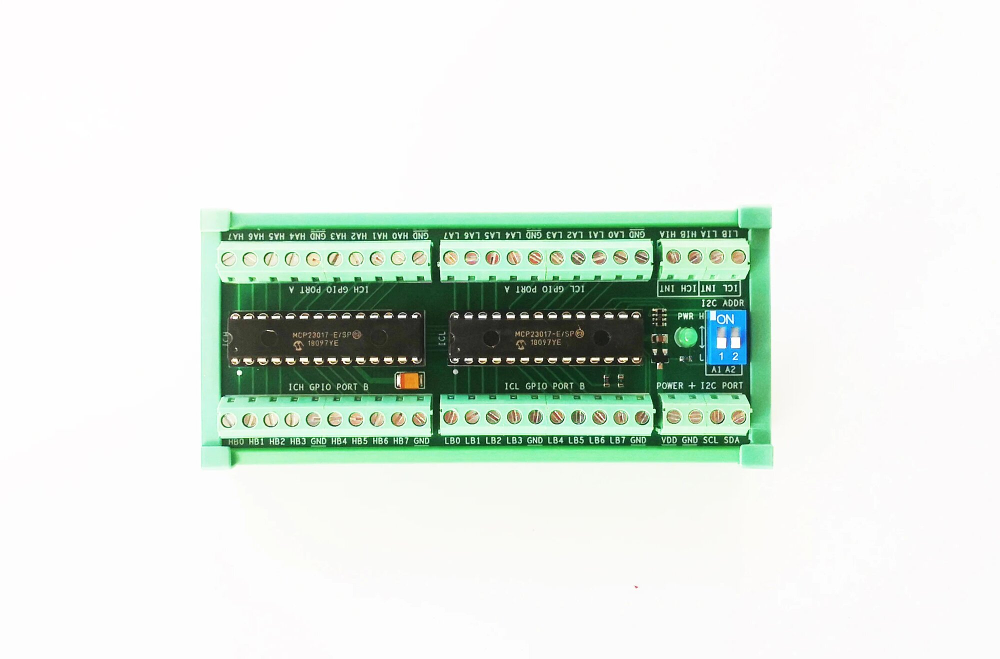DIN-рейка MCP23017 32-канальный расширитель GPIO с интерфейсом I2C для Arduino Raspberry Pi, мощность 3,3 В/5 В