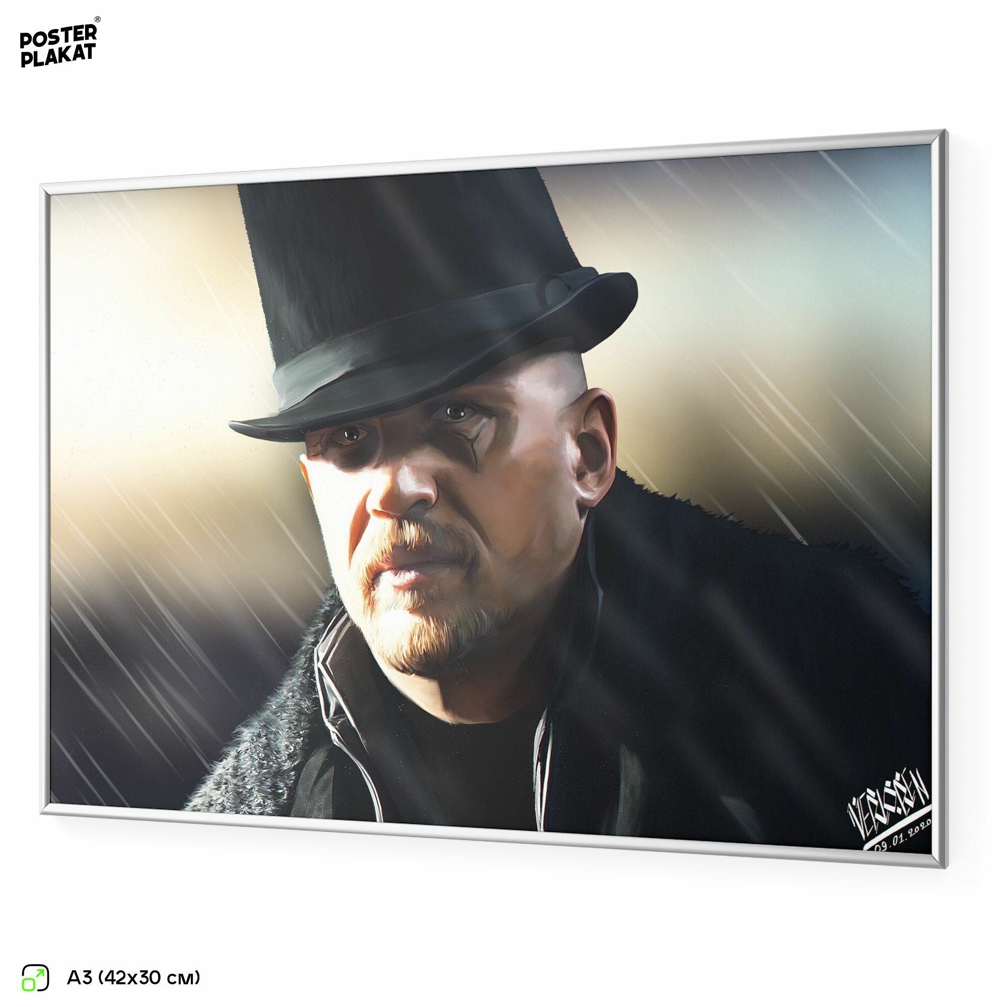 Постер Табу / Taboo в раме, Том Харди, по мотиву сериала, А3 (420х297 мм), Постер Плакат
