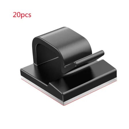 20 шт. самоклеящиеся кабельные зажимы черные 20pcs black