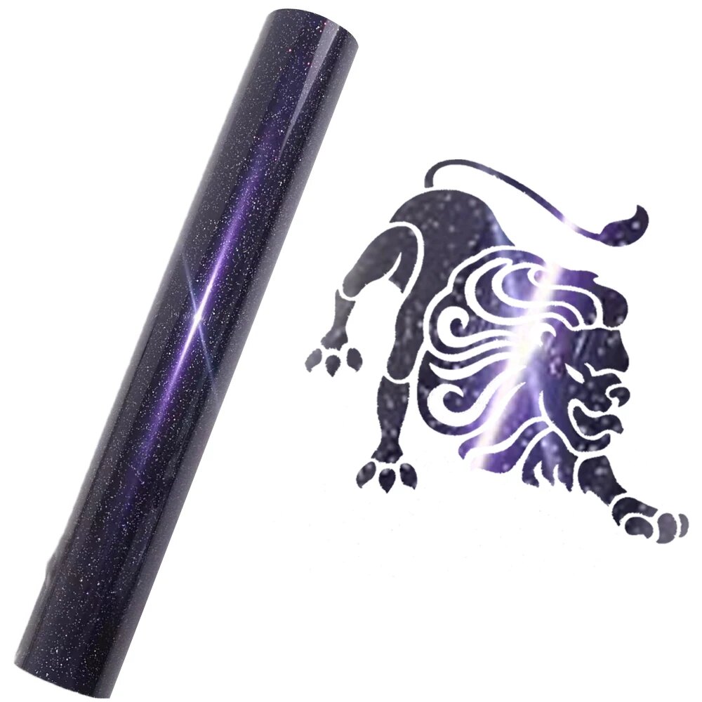 Блестящая термотрансферная пленка CHEONET 30x20 см Фиолетовый, Laser Blackglitter1