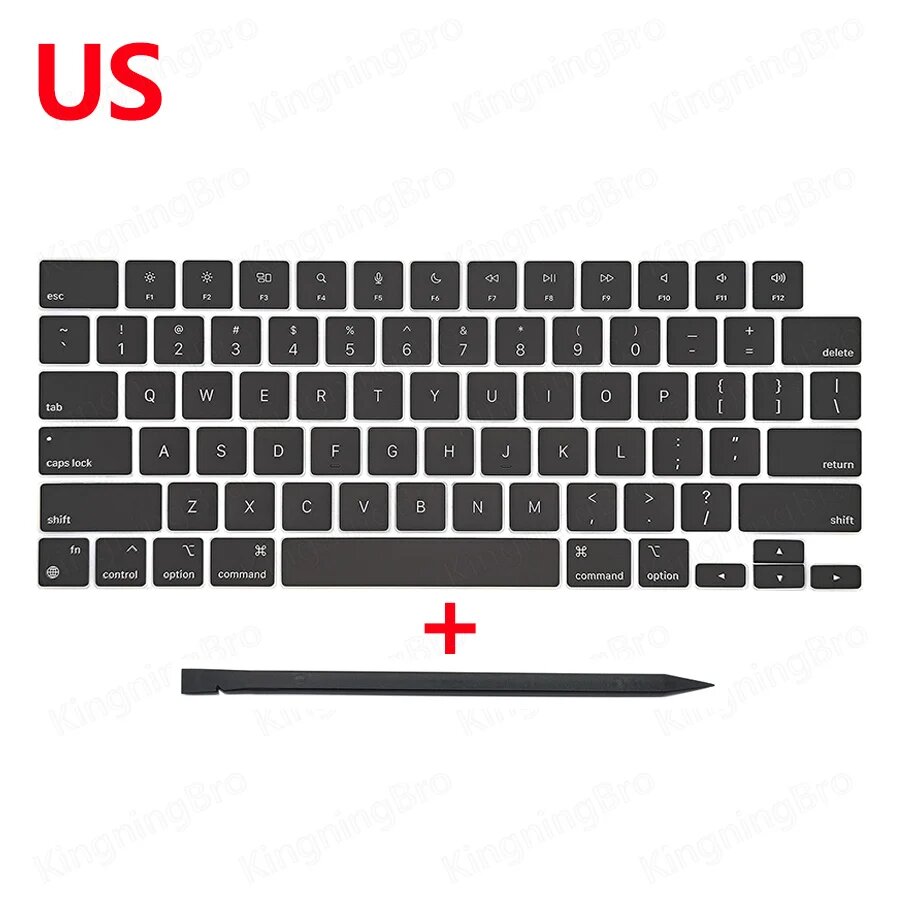 Сменные колпачки клавиш KingningBro для Macbook Air 13" M2 черного цвета US