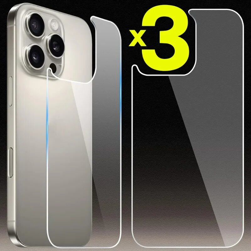 3/2/1 шт. задняя пленка из закаленного стекла для iPhone 16, 15, 14, 13 Pro Max, 2PCS, For iPhone 16