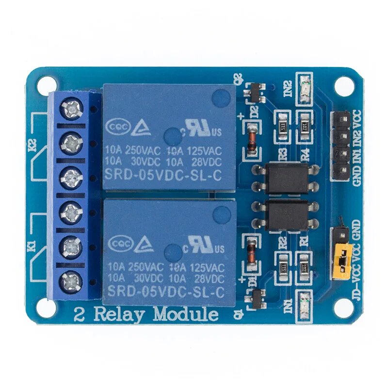 2CH 5В релейный модуль SRD-05VDC-SL-C