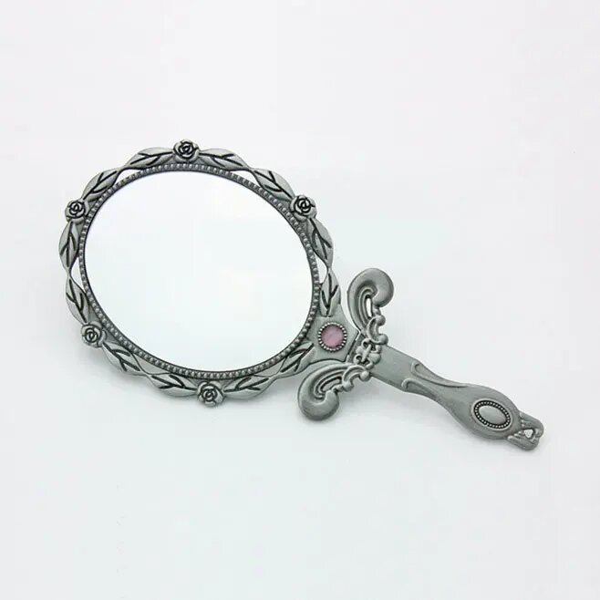 Винтажные металлические косметические зеркала Oval ancient silver