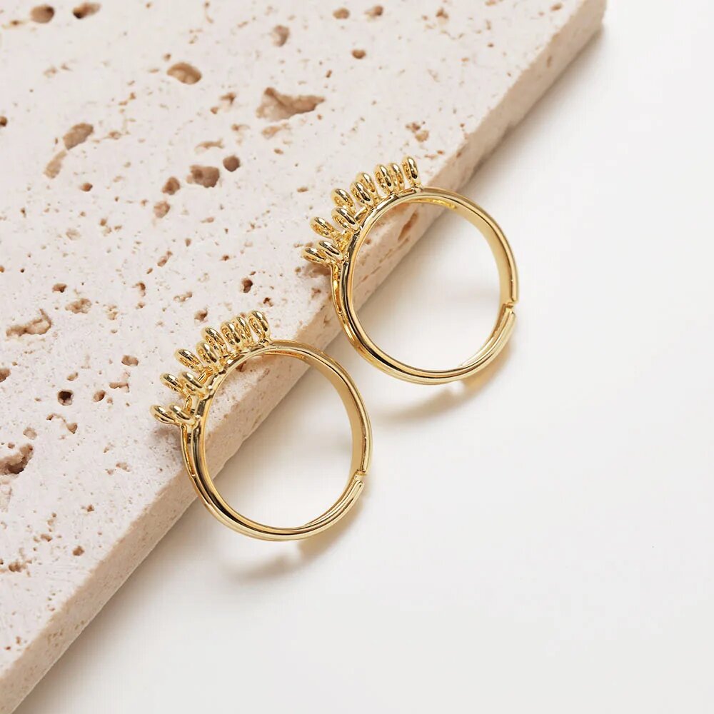 Комплект колец из латуни с позолотой 14К (4 штуки) Gold