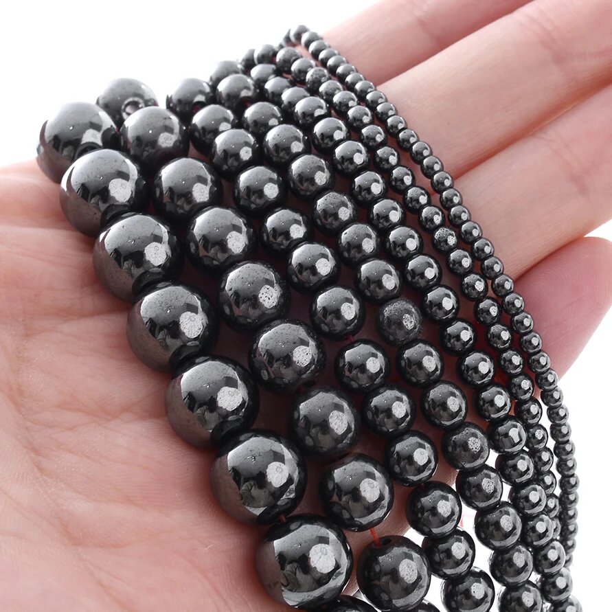 Бусины-разделители Аovvoa из гематита черные 2-12 мм 4mm 105pcs