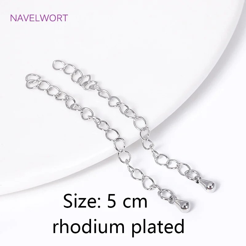 Удлинитель цепочки серебряный, rhodium plated-5CM, 10 шт